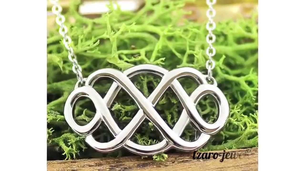 Infinity Necklace - Double Infinity Symbol Necklace, 18'' chains ...