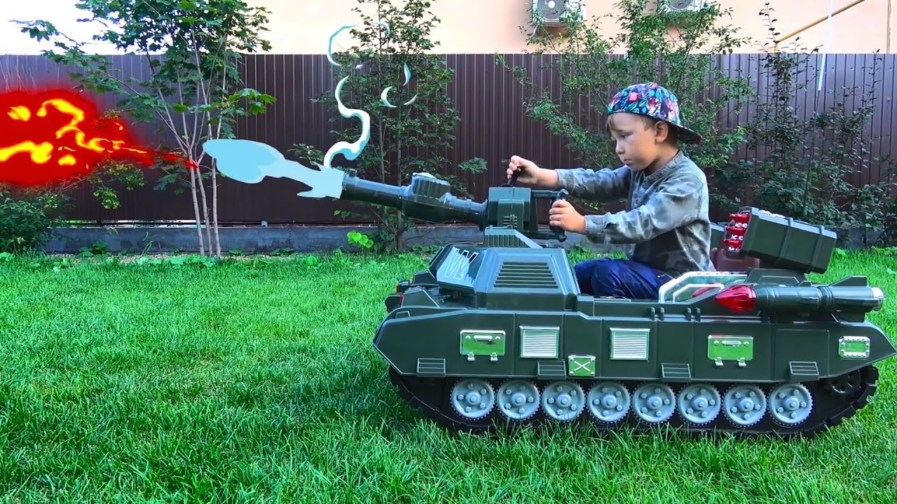 Senya Unboxing TANK Pretend Play and Playing with POWER Wheel TANK ...