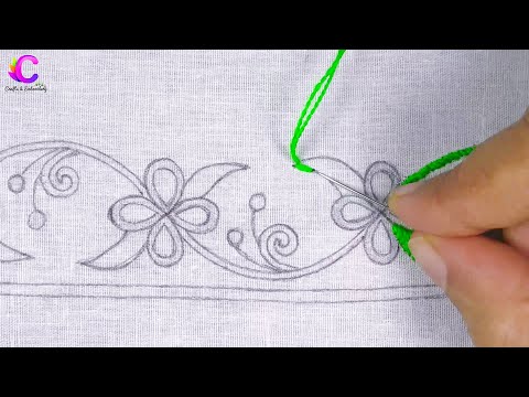 New & Different Borderline Hand Embroidery Tutorial, Unique Hand ...