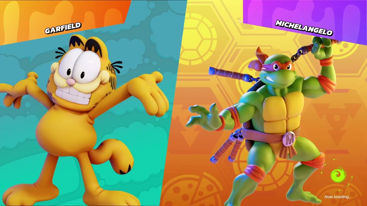 MICHAELANGELO GARFIELD SPONGEBOB Nickelodeon All Star Brawl HD PC - YouTube