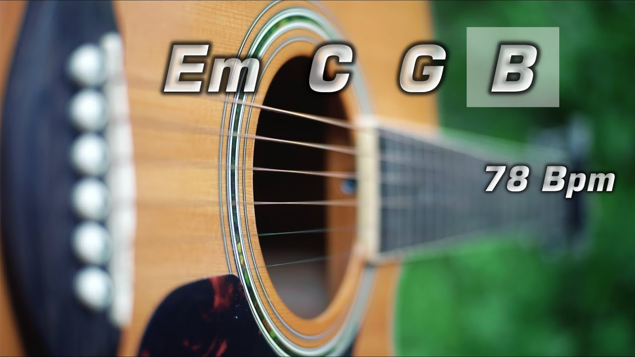 Acoustic Guitar Backing Track with Cajon in E Minor | Pop Ballad 78 Bpm ...