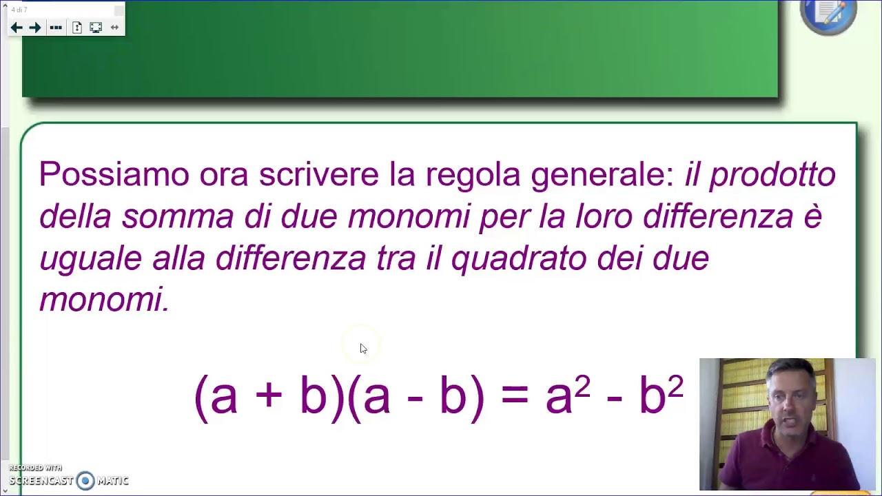 I prodotti notevoli di polinomi - Algebra - YouTube