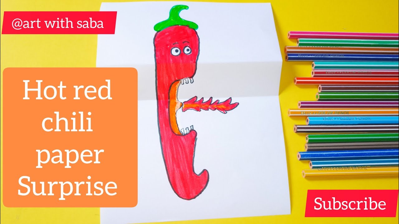 hot red chili🌶️ paper folding surprise for kids//red chili🌶️ easy ...