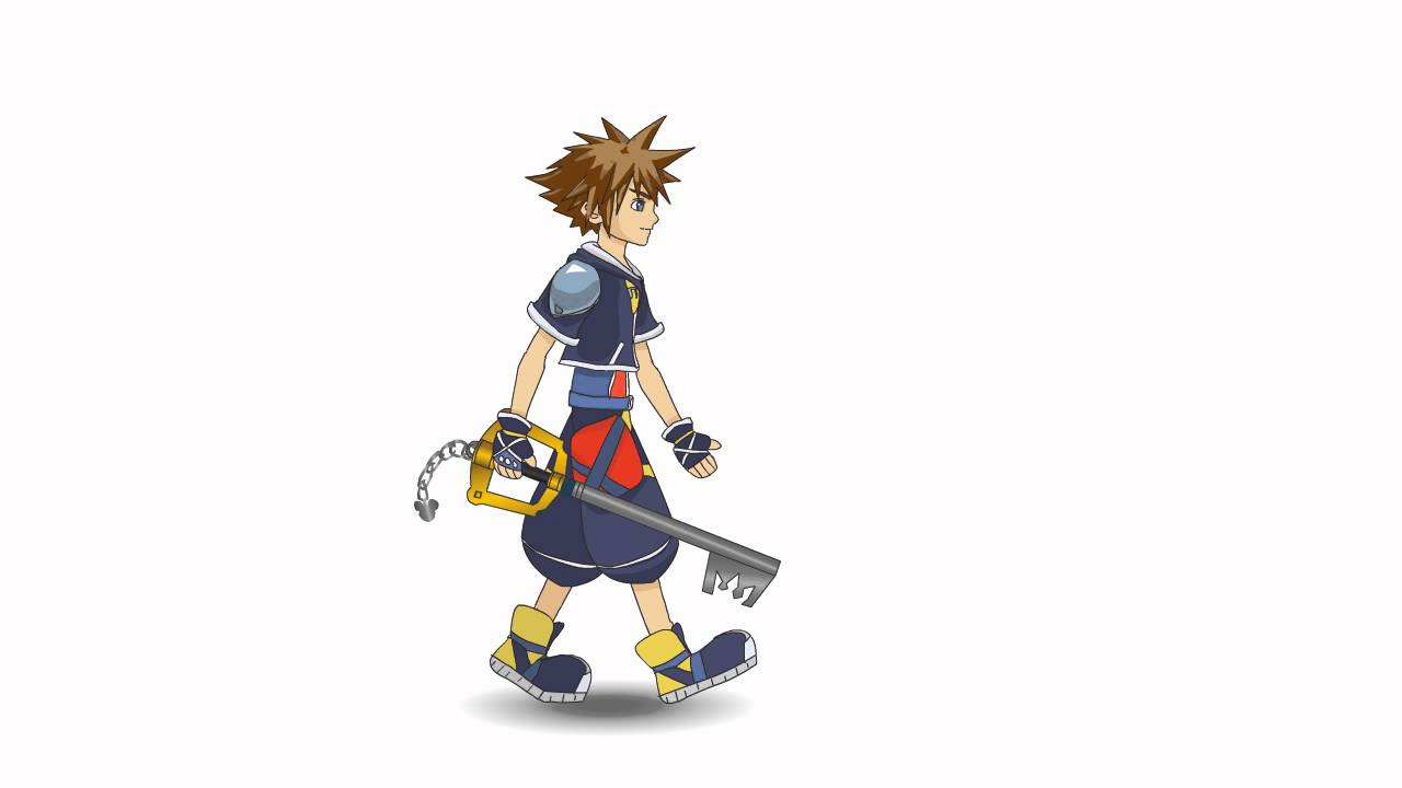 Practising walk cycle - sora KH2 - YouTube
