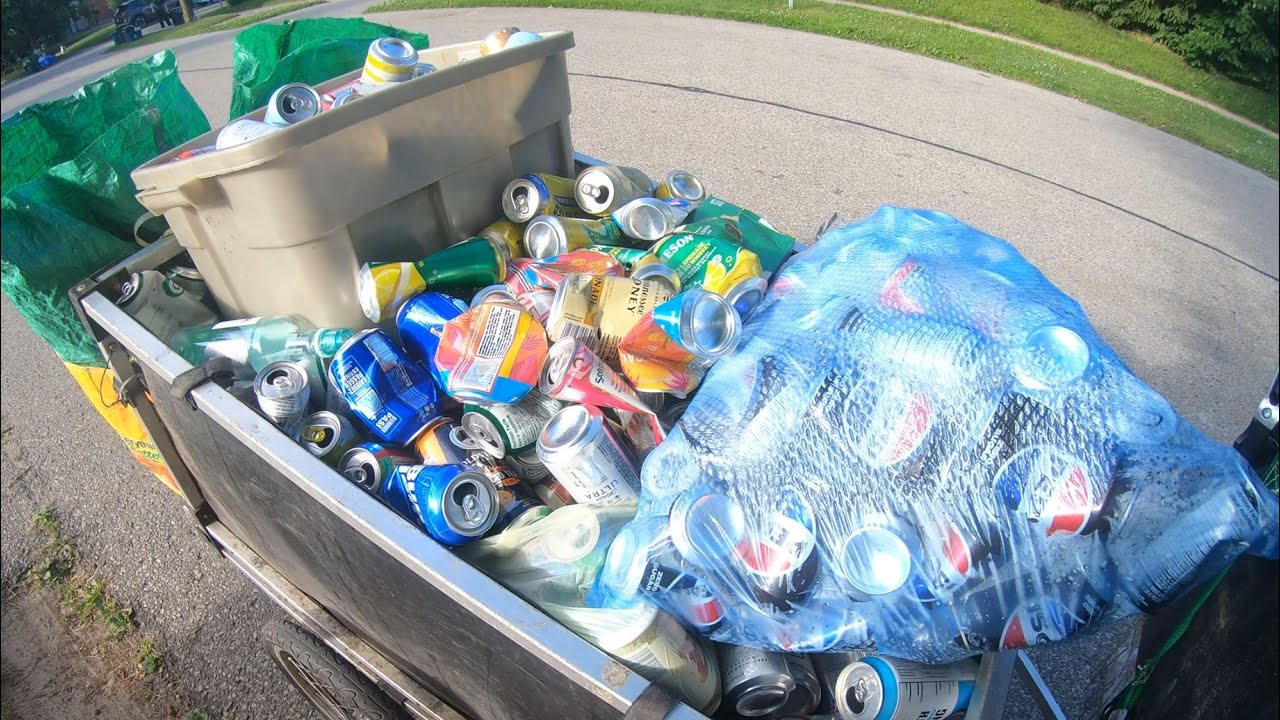 500 cans in three hours of collecting empties - YouTube