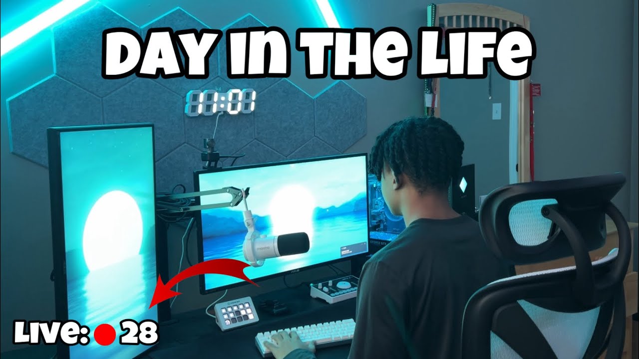 A Realistic Day In The Life Of A 17 Year Old Streamer! - YouTube