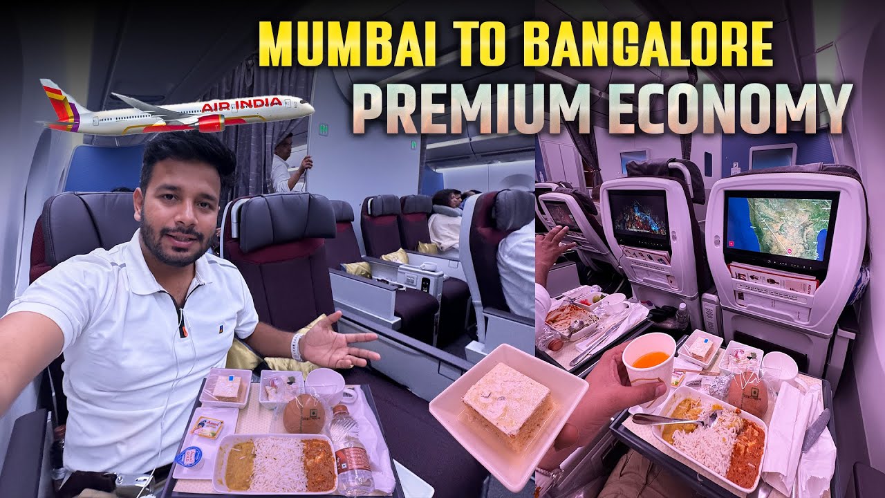 AI585 Mumbai to Bangalore Air India A350 Premium Economy detailed ...
