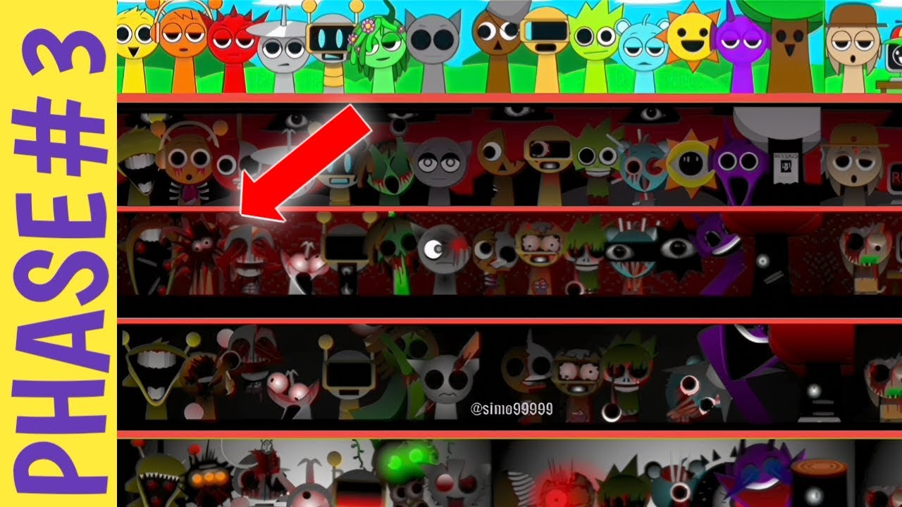 All Phases and Characters Together in Incredibox Sprunki: Simon phase 3 ...