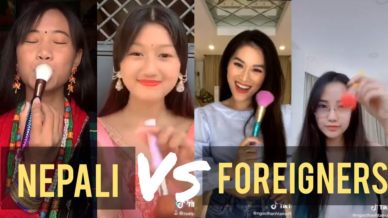 Pass the brush challenge // Tiktok Challenge// Makeup - Nepali vs ...