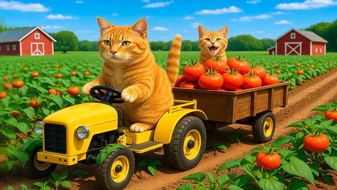 TiTi Cat Falls While Harvests Tomatoes Little Hero Kitten Takes to ...