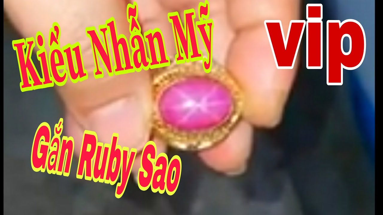 Ruby sao vip l nhẫn Mỹ gắn đá ruby đẹp nhất l gemstone l Trieu gold - YouTube