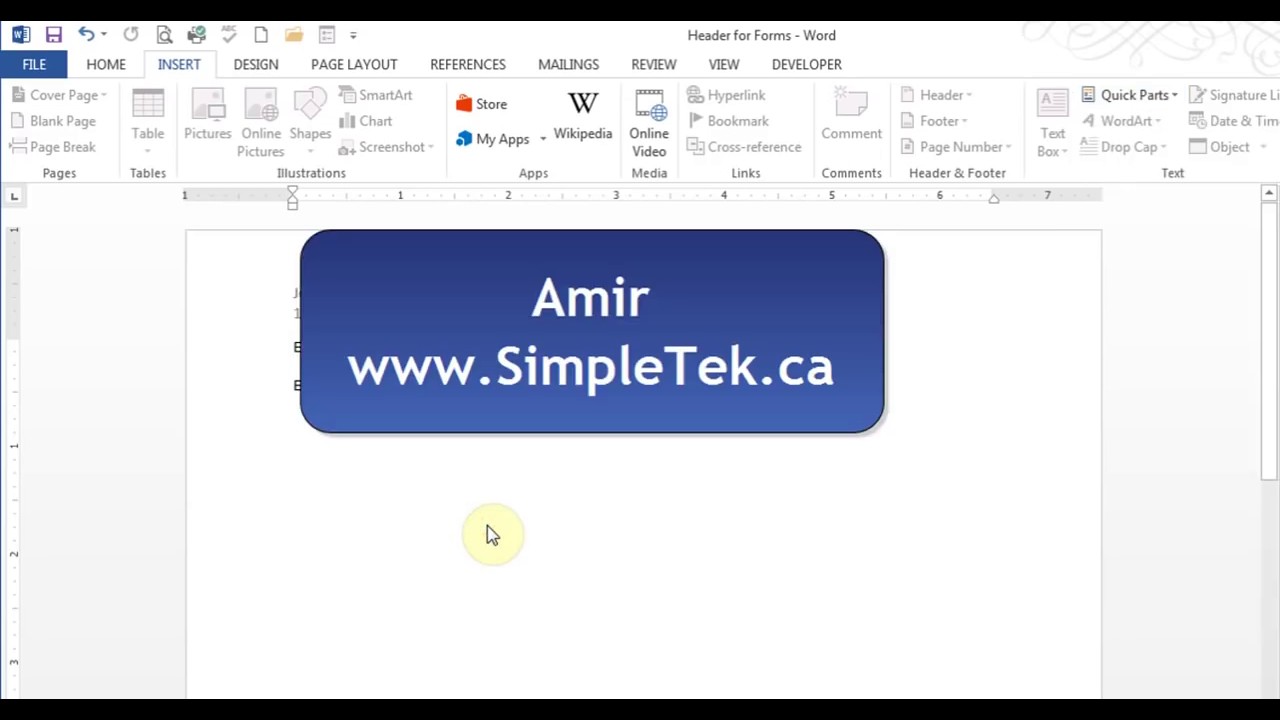 Microsoft Word Update Header in Protected Forms - YouTube