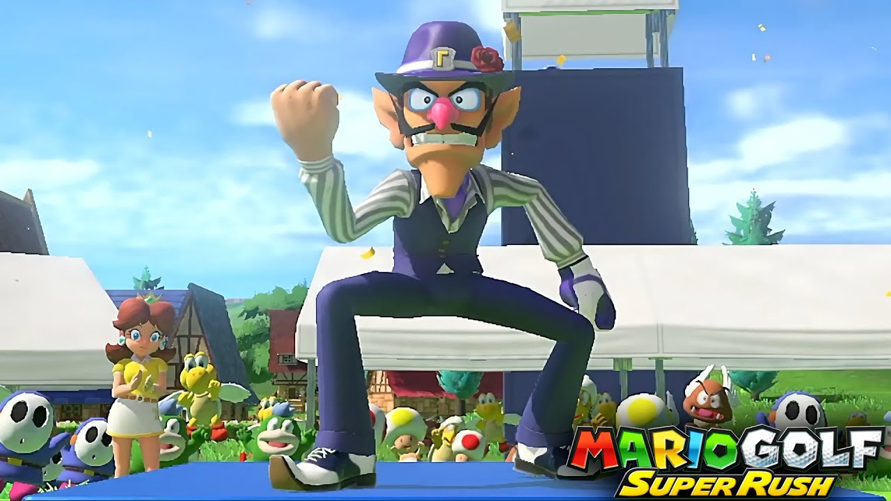 Mario Golf Super Rush Waluigi vs Luigi vs Daisy vs Toadette in Bonny ...