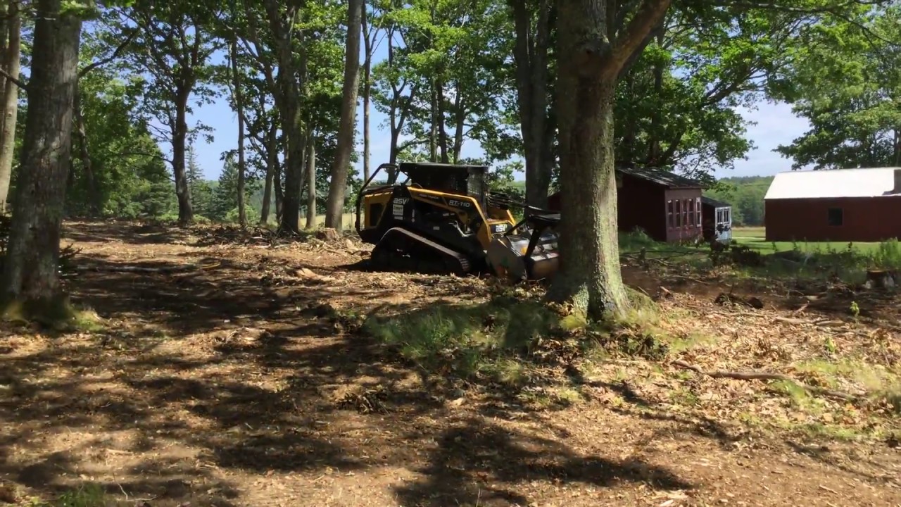 ASV RT-110 Skid Steer with Grinder - YouTube