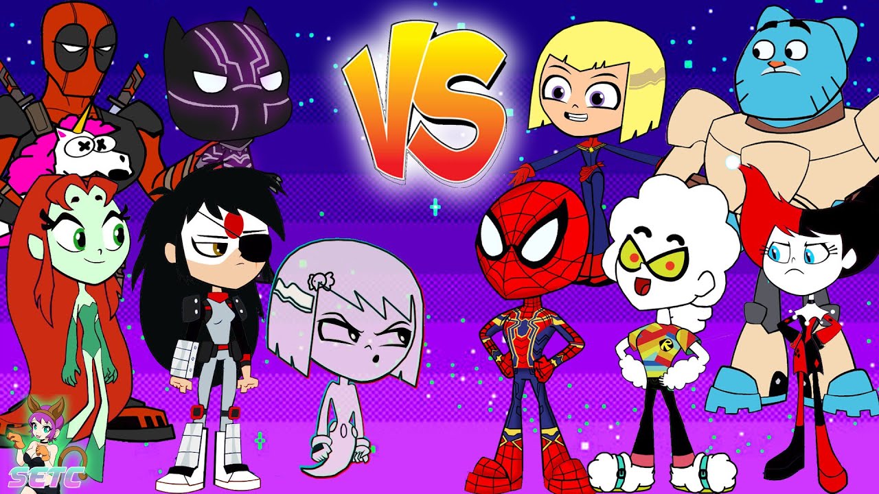 Teen Titans Go! vs. Black Panther Spiderman and friends Cartoon ...