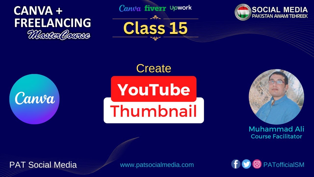 YouTube Thumbnail Design in Canva | Canva Course Lecture 15 - YouTube