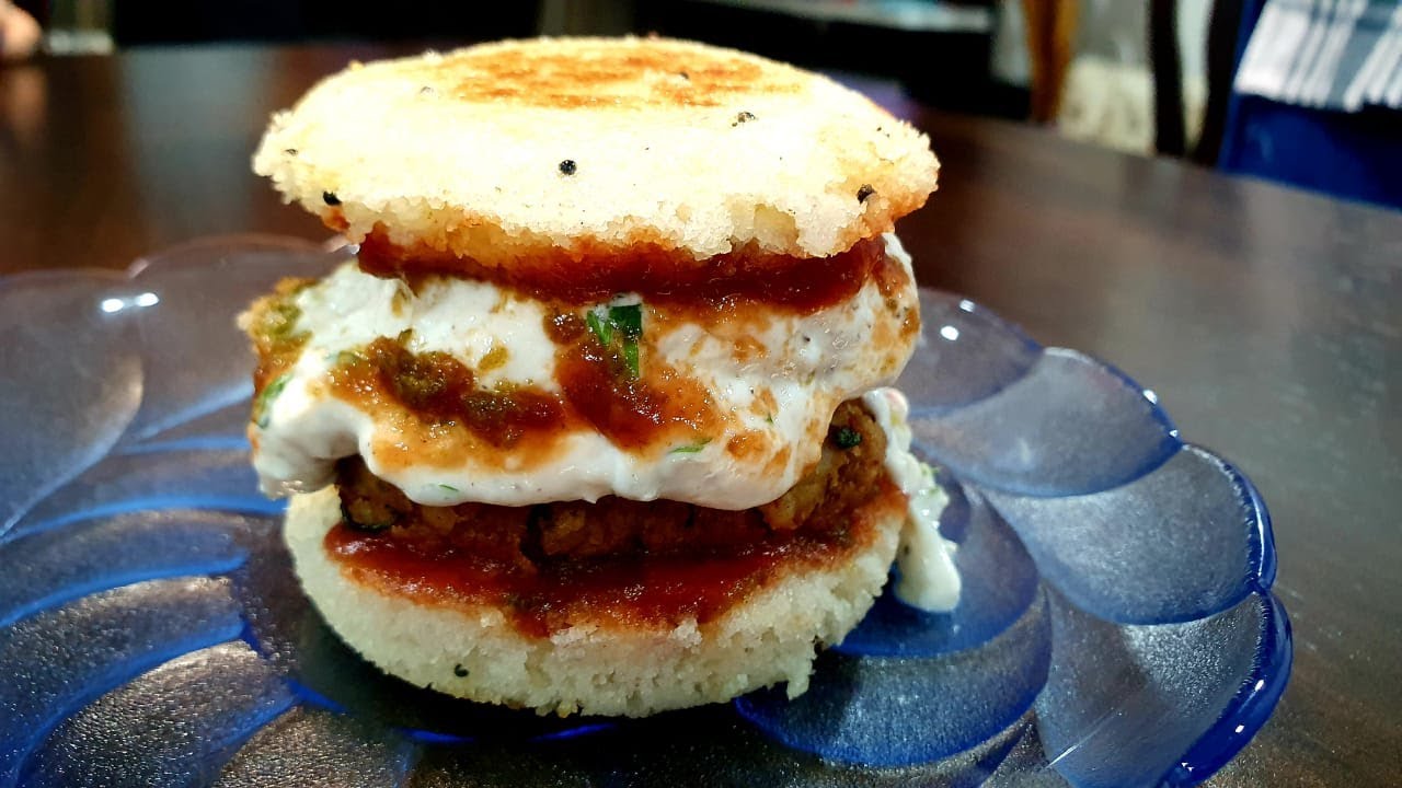 Idli burger #Indian style# home made mayonnaise - YouTube