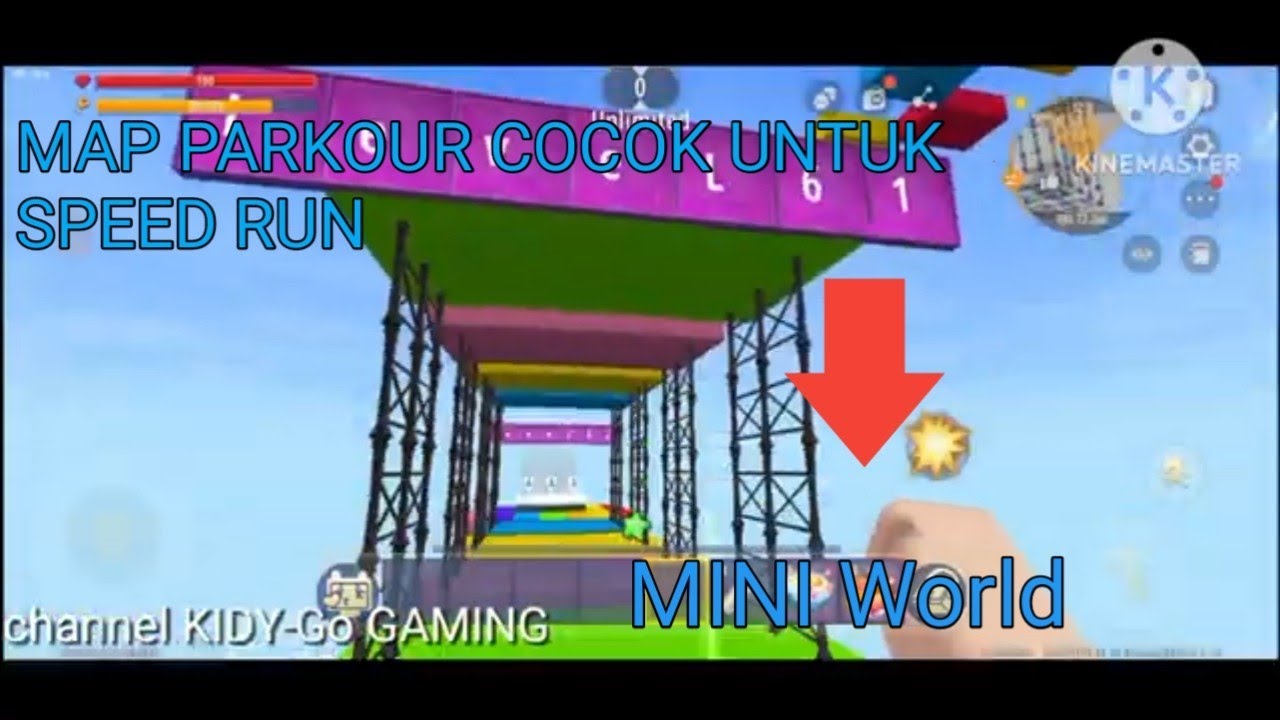 speed run 100 level di map parkour mini world - YouTube