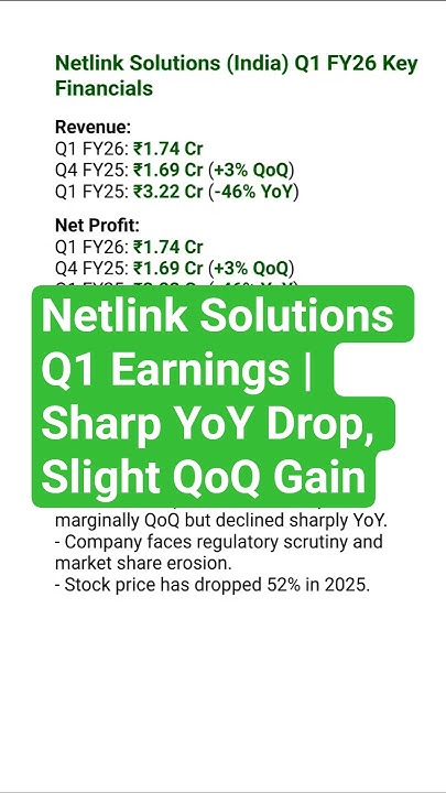 Netlink Solutions Q1 Earnings | Sharp YoY Drop, Slight QoQ Gain #stockmarket #share #stocks # ...