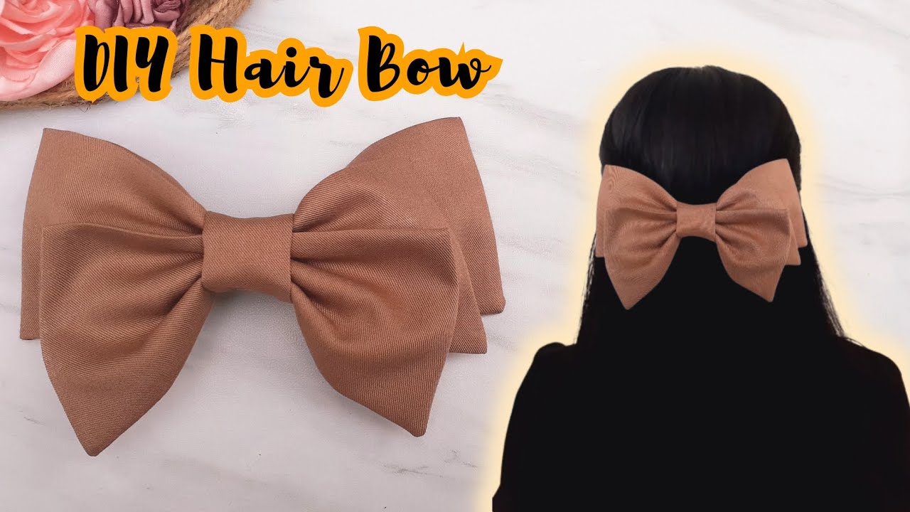 Easy Fabric Bow Making Tutorial | How to Make A Bows Hair Clip at Home | DIY Hair Bow ...