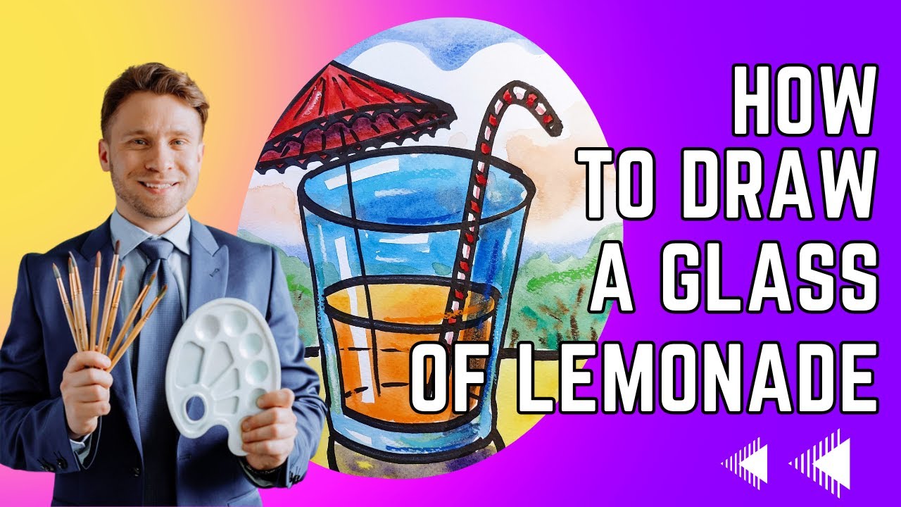 How to draw a glass of lemonade🍹 - YouTube