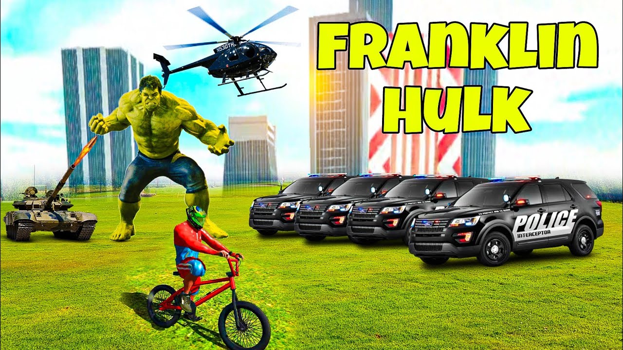 Franklin Hulk Vs Police 🚨 | Indian Bike Driving 3D | Car Blast & Stunt ...