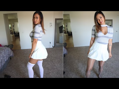 SKATER SKIRT, BODYSUIT & NYLONS - YOU CHOOSE | HOW TO STYLE WITH HOSIERY