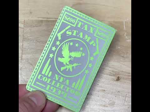 Collectible NFA Tax Stamp - Anodized Aluminum - YouTube