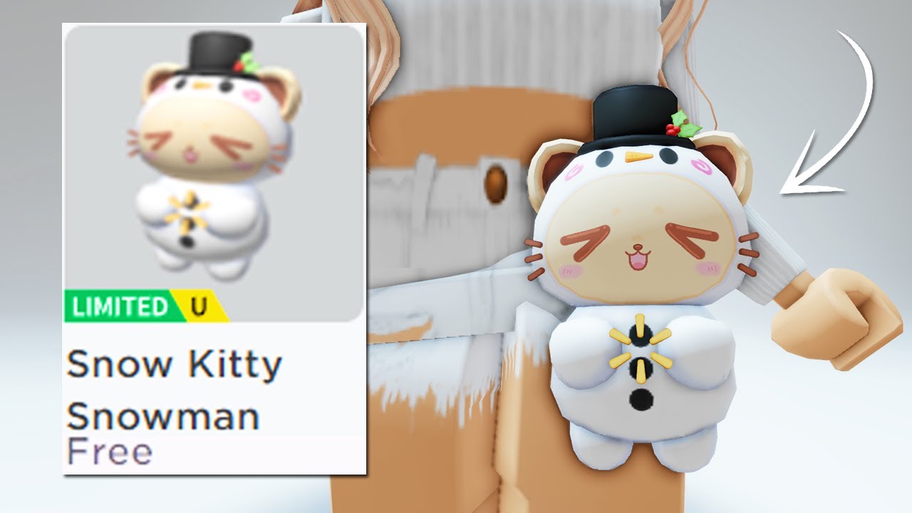 GET THIS SNOW KITTY SNOWMAN PLUSH ACCESSORY NOW 😍 ROBLOX - YouTube