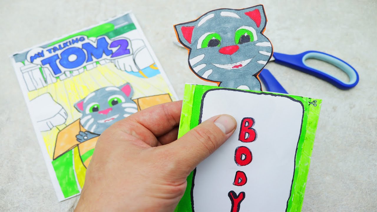 My Talking Tom 2 outfit blind bag tutorial. Paper DIY - YouTube