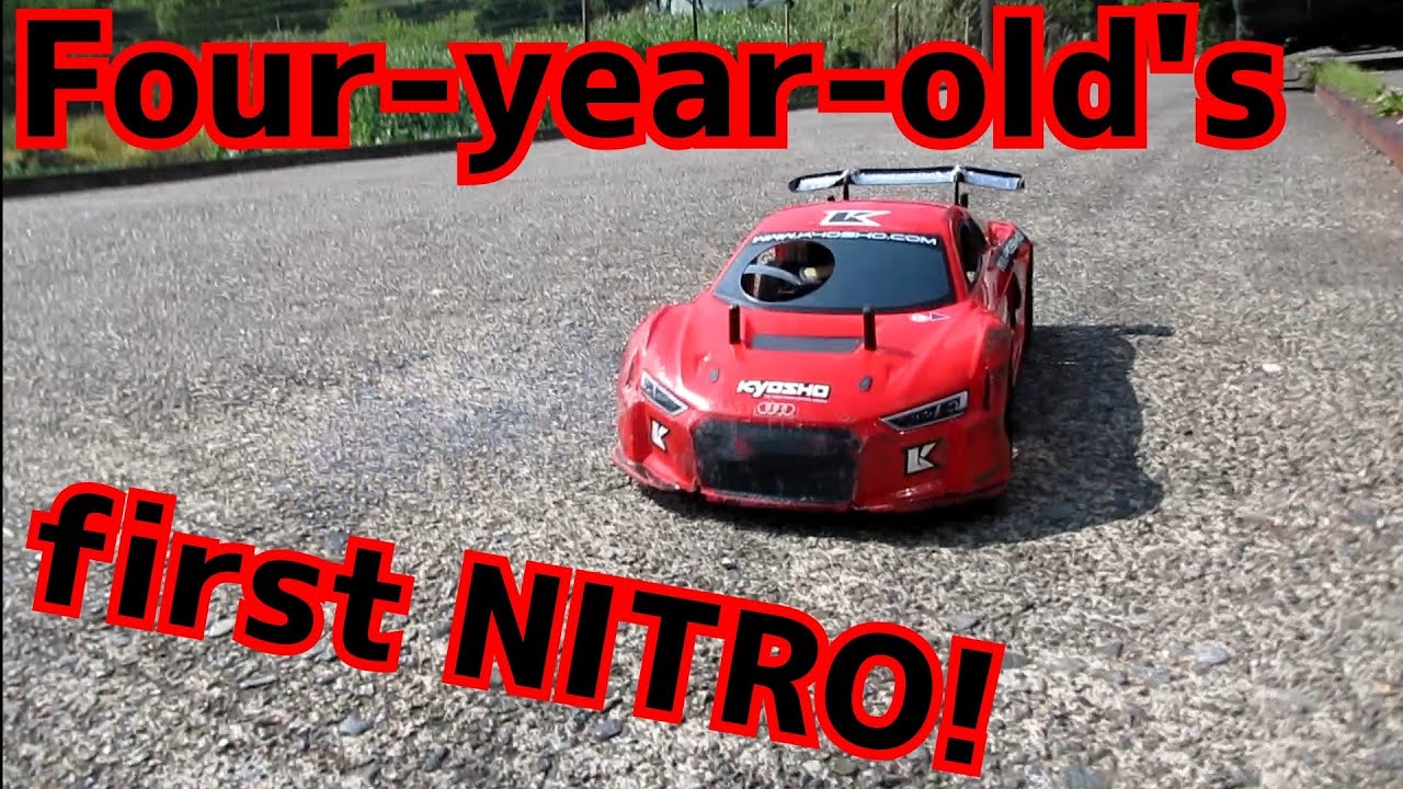 Four-year-olds play with Nitro RC cars He's a good driver KYOSHO FW06 ...
