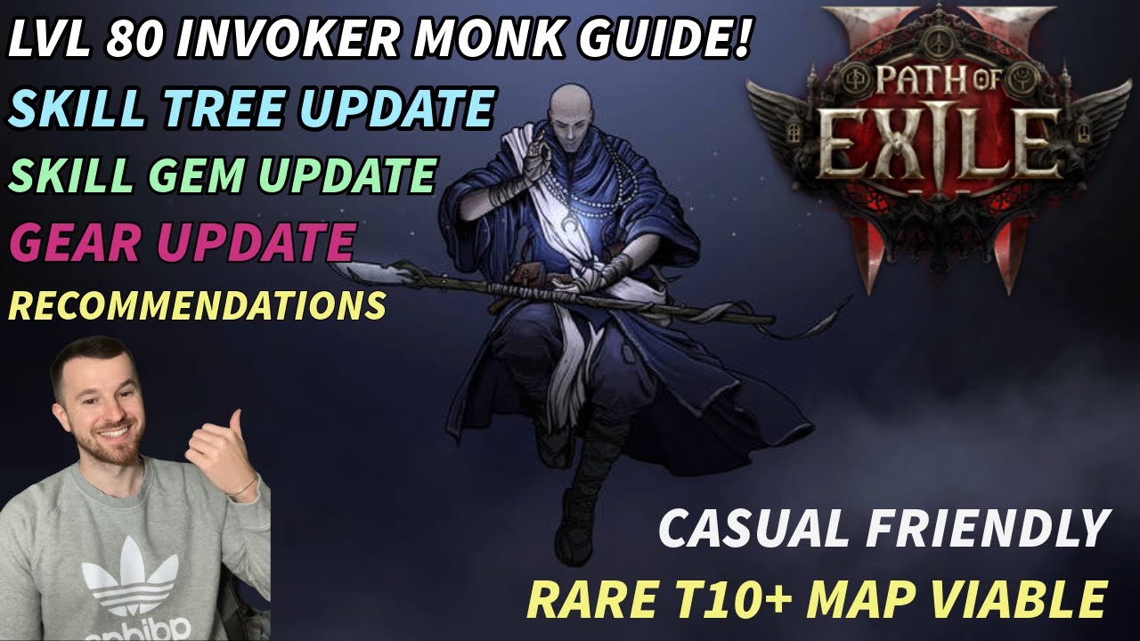 PATH OF EXILE 2 LVL 80 MONK INVOKER UPDATED ENDGAME BUILD. RARE T10 ...