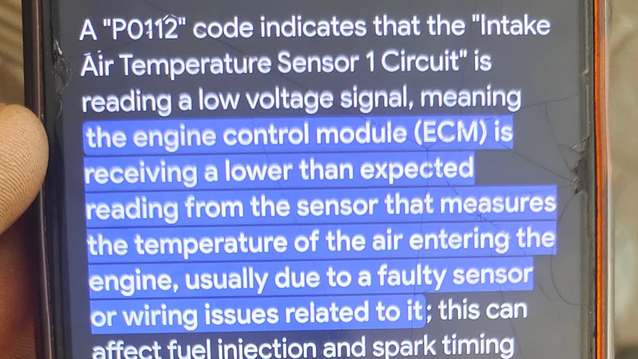 Ritz petrol p0112 code Ecm repair successful missing problem ...