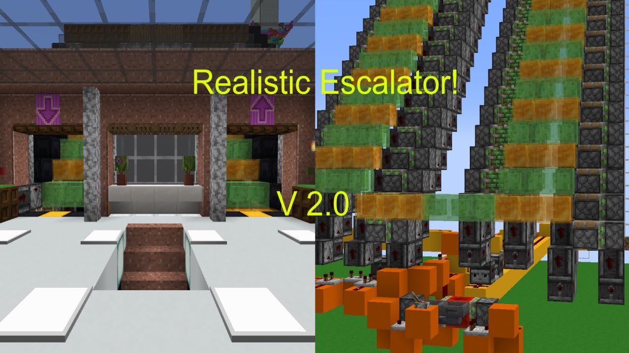 Realistic Escalator in Minecraft V2 - YouTube