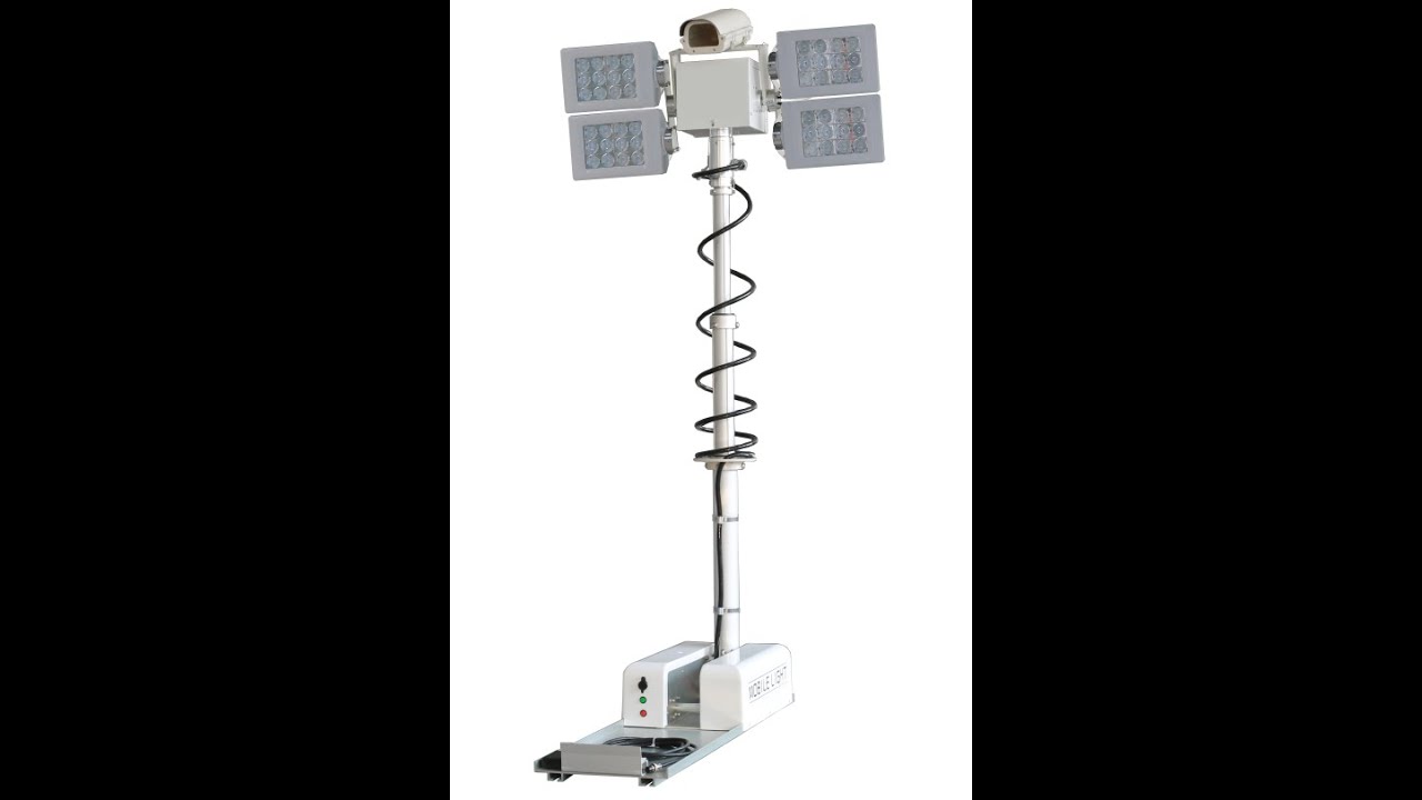 Fire truck roof mounted 3.5m telescopic led light tower - YouTube