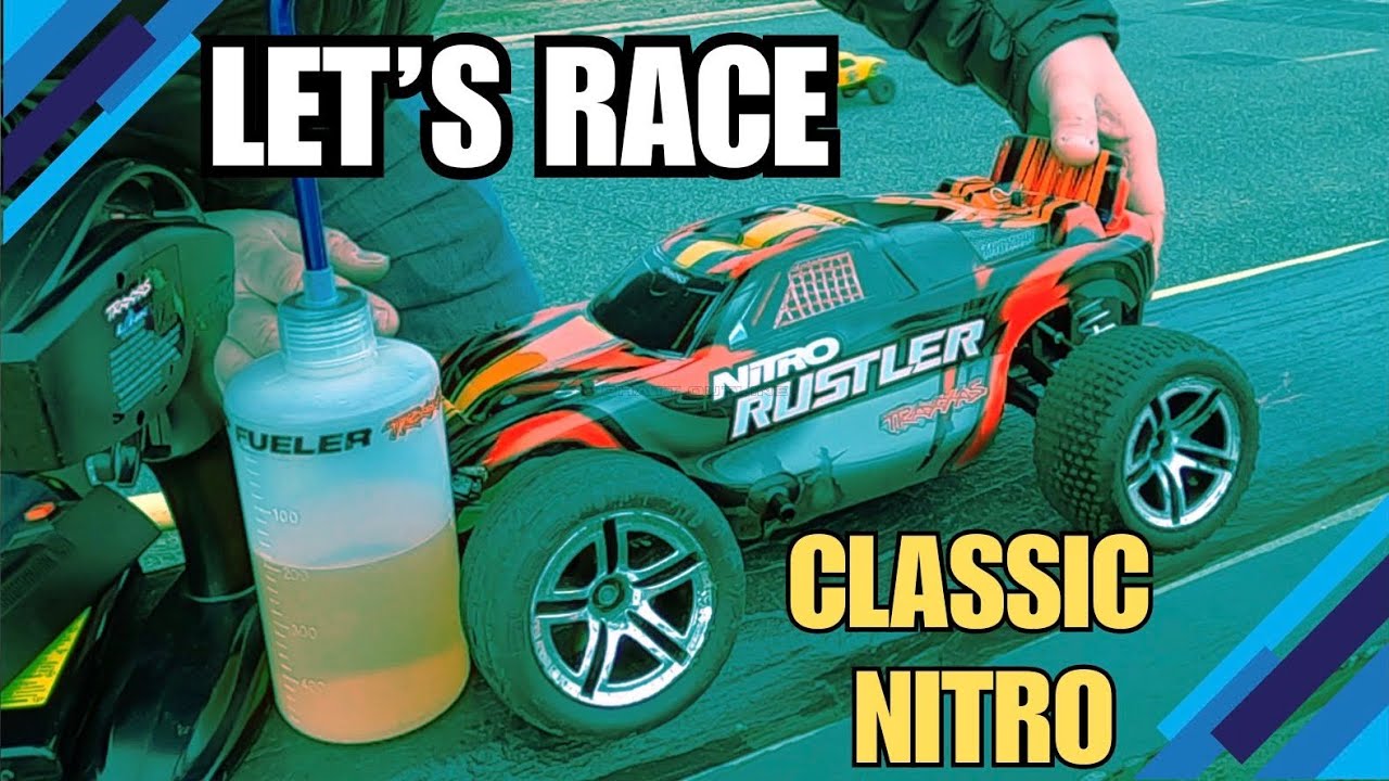 Traxxas Nitro Rustler 2.5 (Newest Model) RC Track Race & Review - Cheapest New RTR Nitro - YouTube