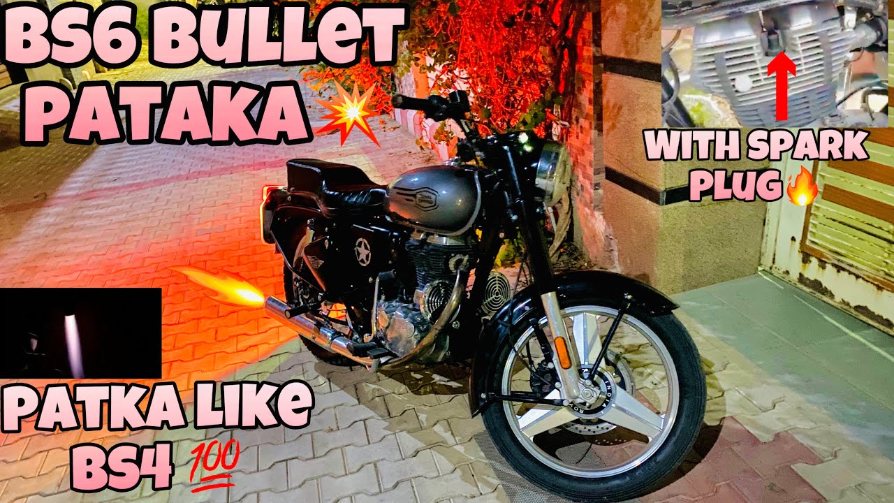 BS6 BULLET REAL PATAKA WITH *SPARK* PLUG 🔌 💯 #punjabivlog #bs6bullet # ...
