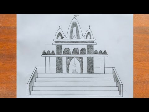 शिव जी का मंदिर बनाना सीखें || How to Draw God Shiva Temple step by ...