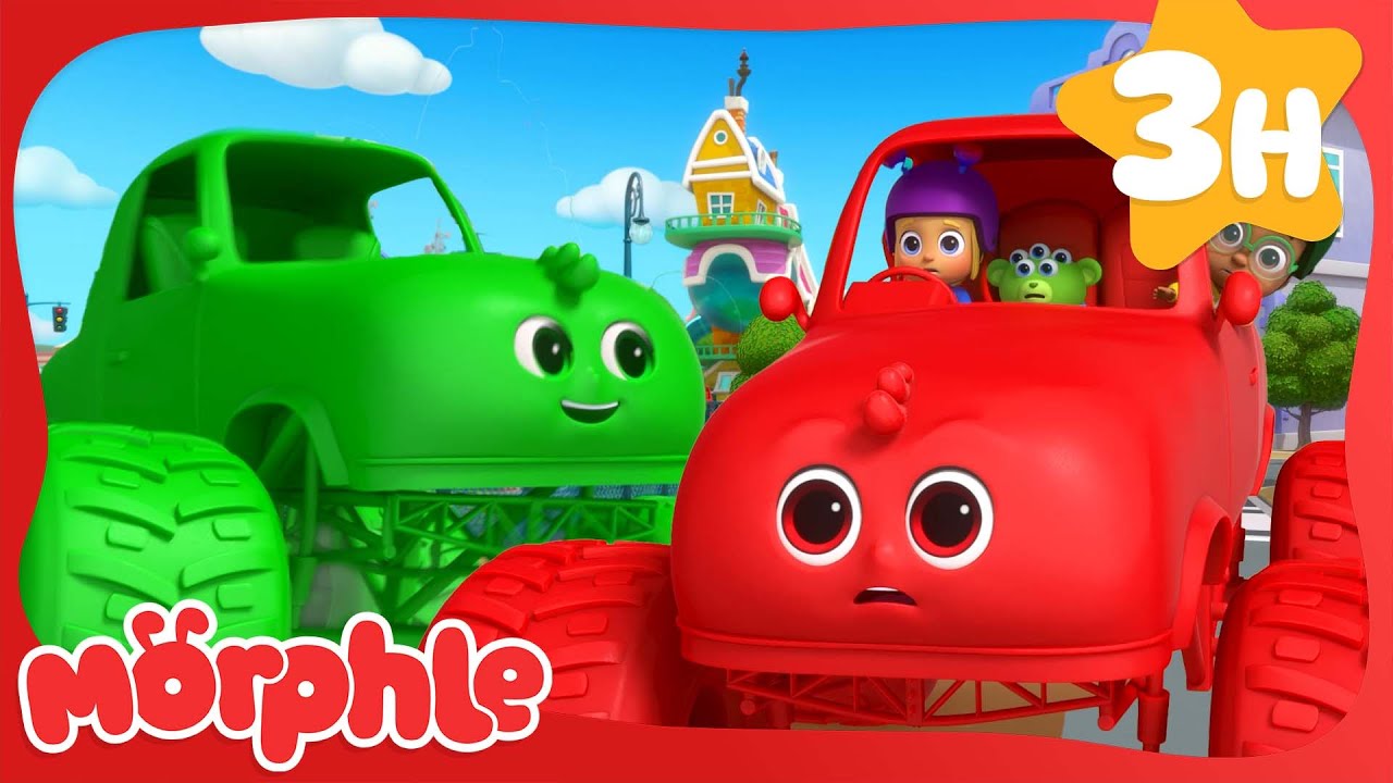 Green vs Red Monster Trucks! | Morphle | Fun Cartoon Videos | Kids ...