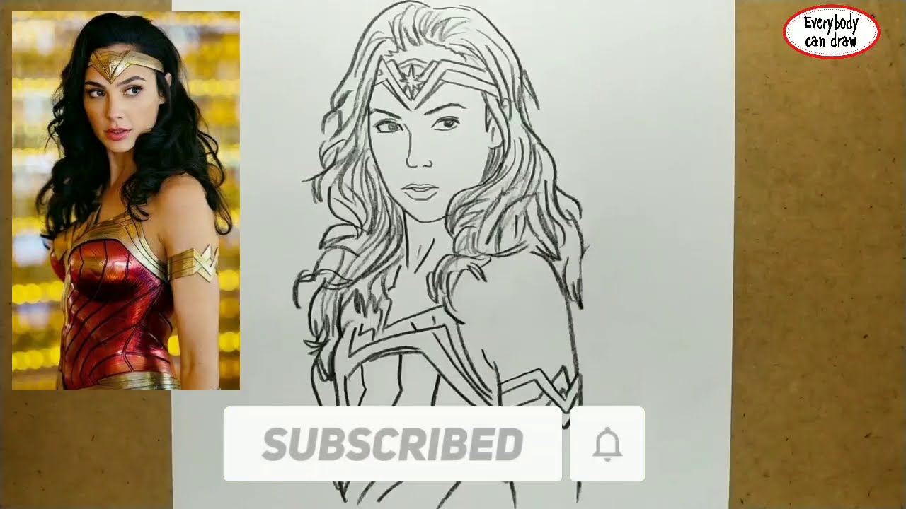 VERY EASY , How to draw wonder woman / learn drawing academy - YouTube