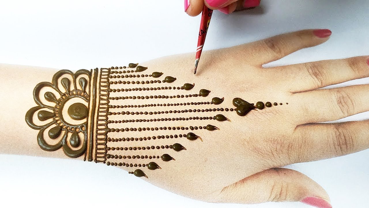 Stylish dotted mehndi designs- 2 easy back hand mehndi - तीज त्यौहार के ...