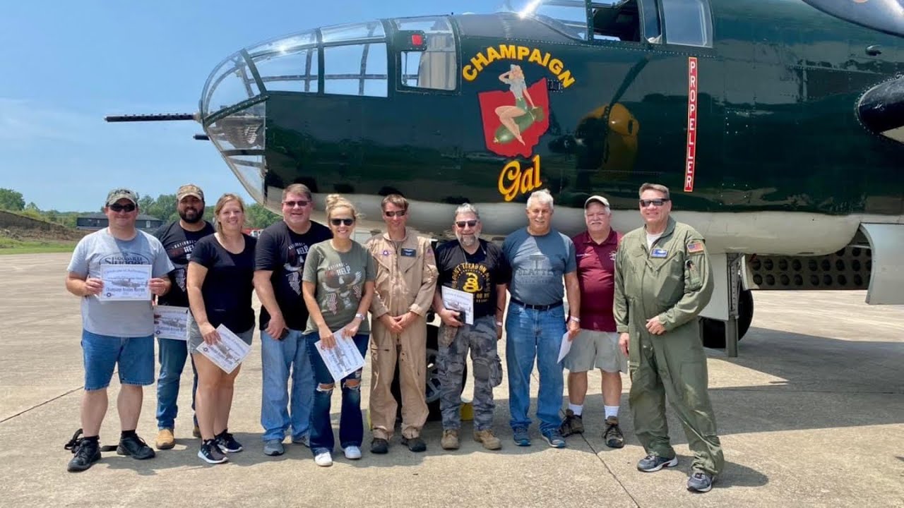 North American B-25J Mitchell ( Champaign Gal ) Ride - YouTube