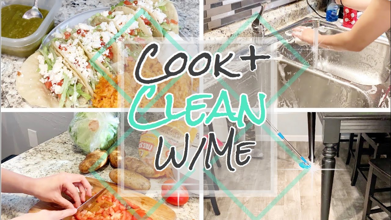 2019 Cook & Clean With Me || Easy Meal Idea || Night Kitchen Cleaning ...