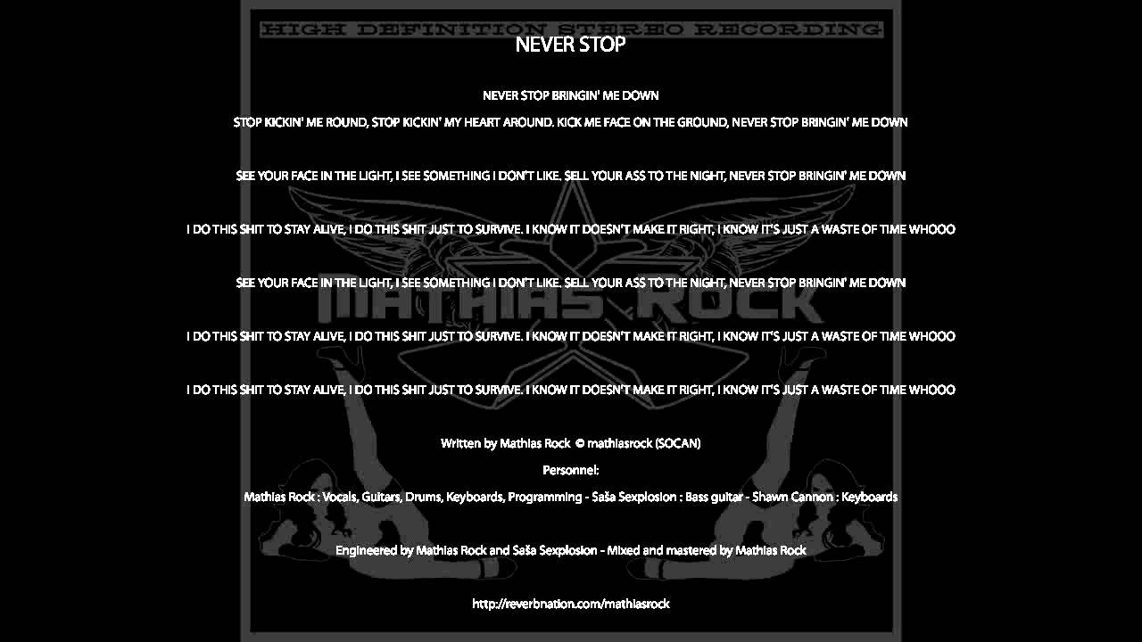 Mathias Rock - Never Stop.avi - YouTube