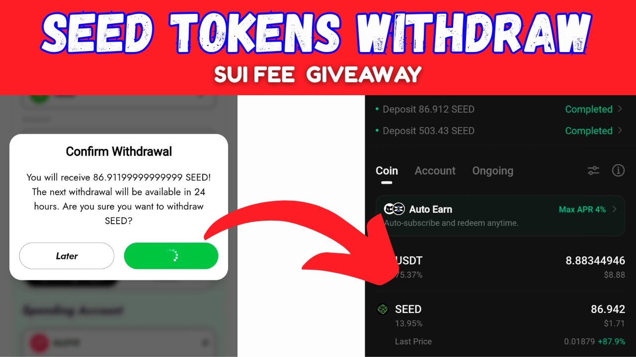 Seed Tokens Withdraw process 🔥| SUI Fee Giveaway 💰 | How to Withdraw ...
