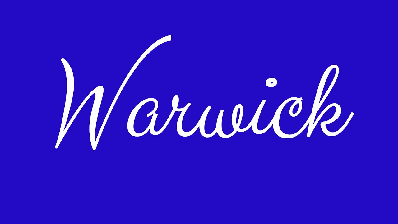Learn how to Sign the Name Warwick Stylishly in Cursive Writing - YouTube