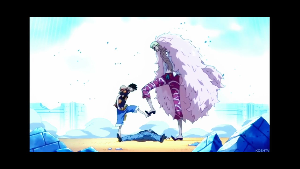 LUFFY & DOFLAMINGO haki clash - YouTube