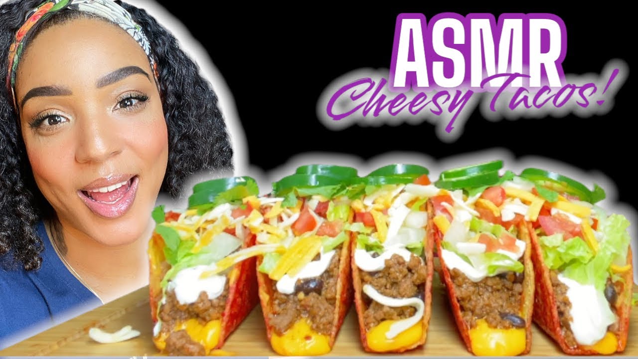 ASMR MUKBANG | Crunchy Nacho Cheese Tacos | No Talking | Real Eating ...