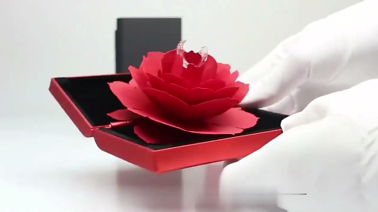 3D Pop Up Red Rose Ring Box - YouTube