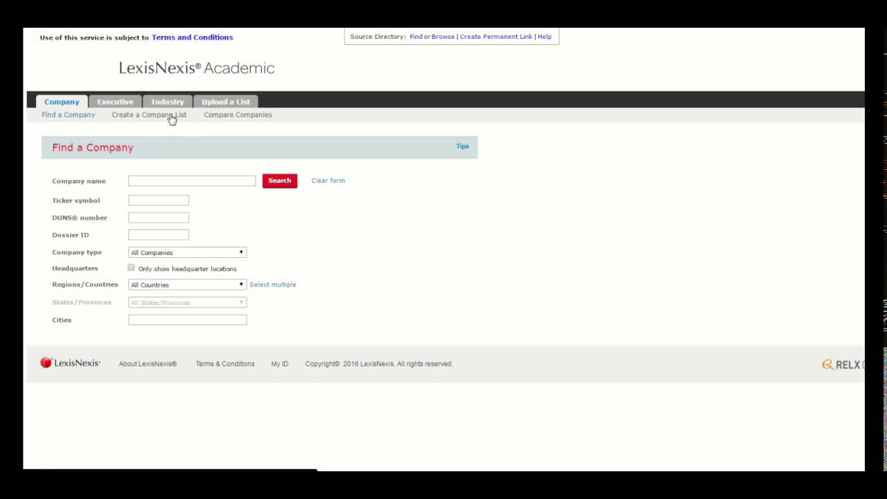 LexisNexis Academic Company Search - YouTube